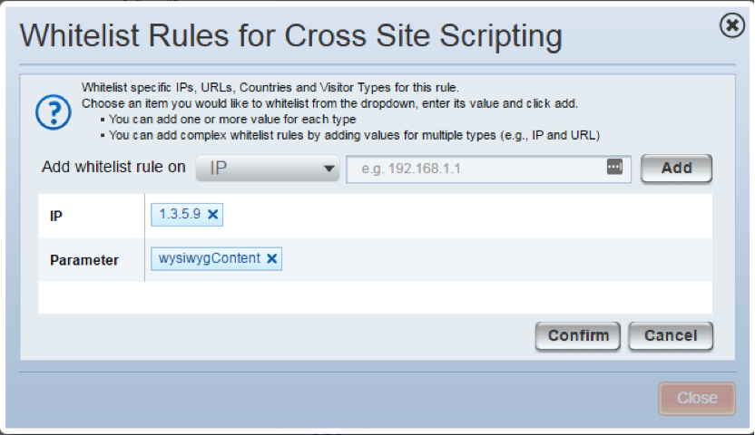 Whitelist rules XSS