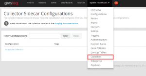 System > Collectors Click Manage Configurations Then click Create configuration