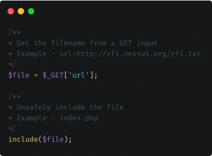 Source code that is vulnerable to RFI