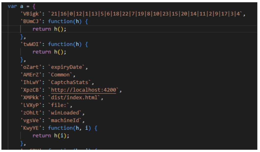 The variable a[‘VBjgk’] contains the right order of the blocks