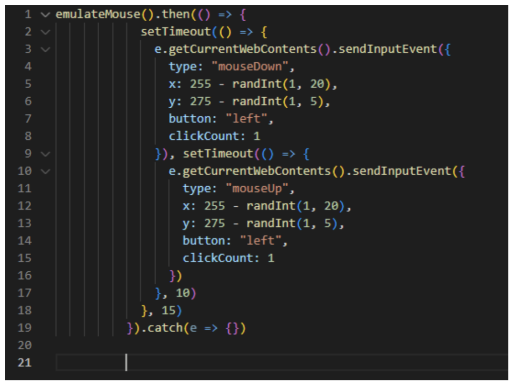 Elaborated simulated human mouse motion