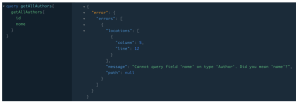 Example of a GraphQL API query with excessive errors