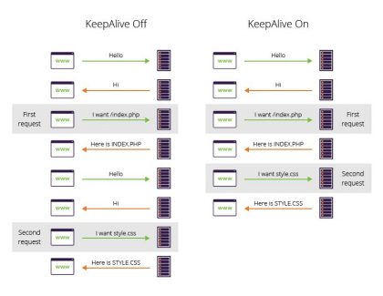 Enabling the keep-alive header allows you to serve all web page ...