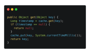 Step 3: Implement the put() method, which adds data to the cache.