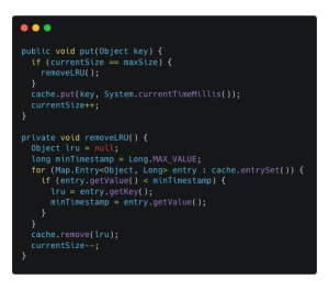 That’s it! You now have a working LRU cache in Java. You can test it by ...