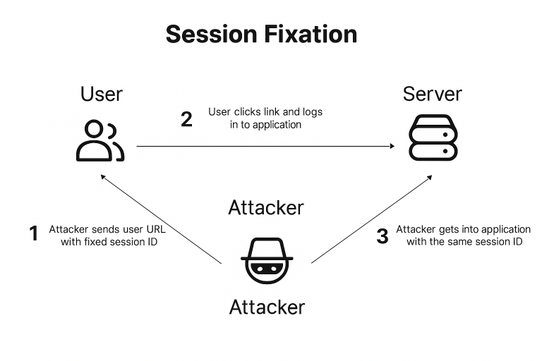 In a session fixation attack, the attacker sets the session ID in ...