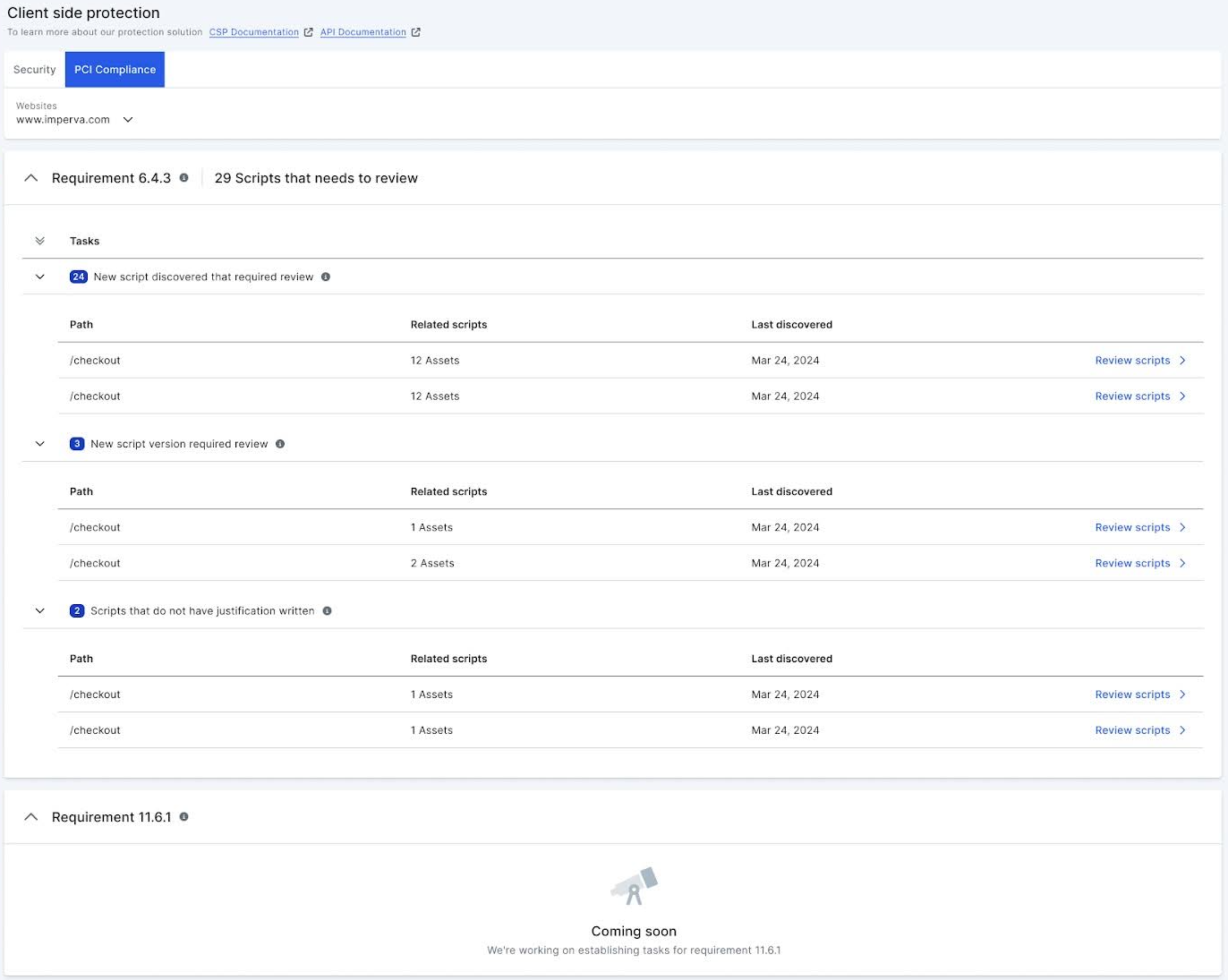 Addresses the new client side requirements
